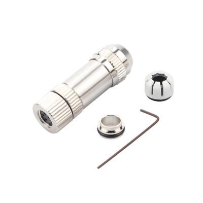China Circular Waterproof Connector M8 Assembled Metal Shielded Female Plug, Waterproof IP67 for sale