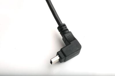 China MOUNTABLE USB PORT TYPE B FEMALE PANEL MOUNT ADAPTER TO USB MINI-B MALE TOP ANGLE WTH MOLDING for sale