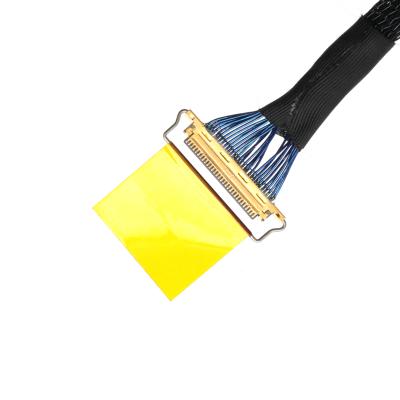 China 30-Pin 0.5mm Micro Coaxial Cable Assembly UL1354 40AWG Blue Shielded for sale
