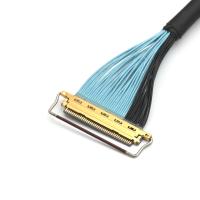 China Dual-Ended 40-Pin LVDS Cable Assembly, Blue/Black Shielded Wires, RoHS Compliant for sale