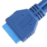 China USB 3.0 Cable Assembly, 20-Pin Dual IDC Blue Connectors, UL 2725 Compliant for sale
