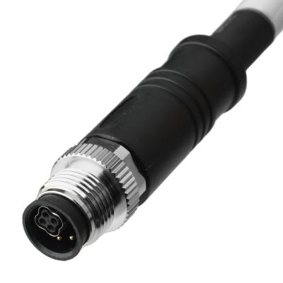 China M12 Hybrid 4+4 Shielded Cable Assembly with 8.5mm OD PUR Jacket - UL20554 Certified Industrial Power and Signal Cable for sale