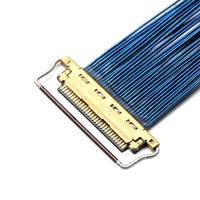 China Dual-End 30-Pin LVDS Micro-Coax Cable - 50Ω 40AWG Shielded Blue Wire for sale