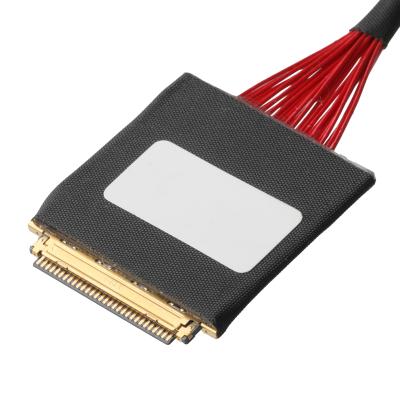 China 30-Pin to 50-Pin LVDS Cable - UL1354 36AWG Red Shielded Flat Flex Cable for sale