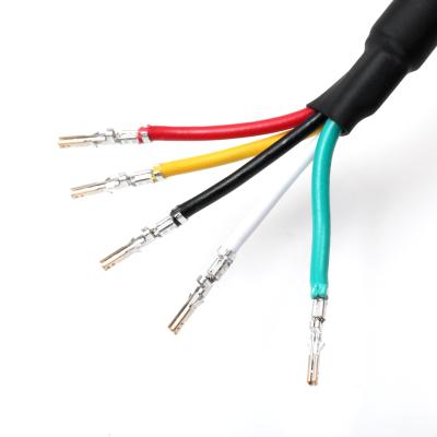China Custom Shielded Power Cable Assembly with 18AWG 4-Core Crimp Terminals for sale