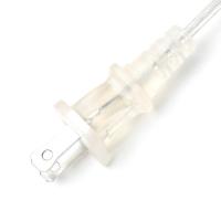 China Custom Transparent Polarized Two-Prong Power Cord Assembly with 18AWG SPT-2 Cable for sale