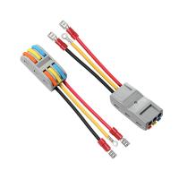 China PCT-2-3 3 Pole Lever Nut Wire Connector 18AWG Harness with 187 Quick Disconnect for sale