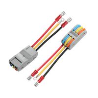 China PCT-2-3 3 Pole Lever Nut Wire Connector 18AWG Harness with 187 Quick Disconnect for sale
