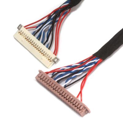 China JAE 30-Pin FI-X30HL to DF13-30DS-1.25C Micro Coaxial LVDS Cable Assembly with 0.3mm Pitch and 70um Stiffener for sale