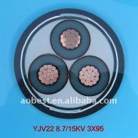 China 8.7/15KV XLPE Halagen-free UA Resistant Insulation 3x95mm2 High Voltage Power Cable for sale
