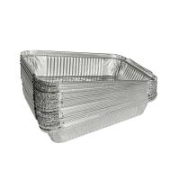 China Plastic Type Aluminum Foil Disposable Rectangular Fast Food Takeaway Container for BBQ for sale