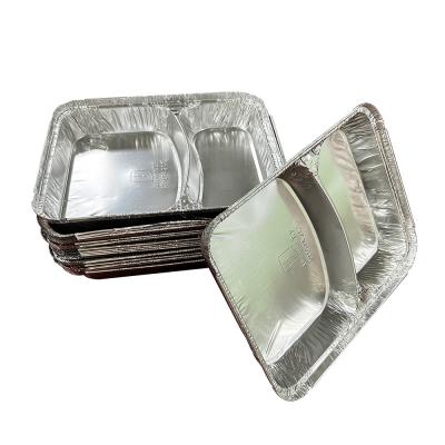 China Custom Logo Food Grade Aluminum Foil Takeaway Food Containers for Silver Baking Trays for sale