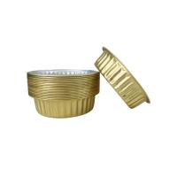 China Golden Aluminum Foil Trays with Lid Disposable Round BBQ Box Takeaway Lunch Container for sale
