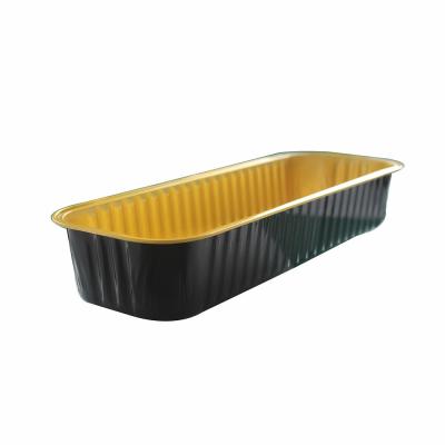 China Golden Aluminum Foil Container Household Carbon Baked Strip Packaging Box for Barbecue for sale
