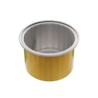 China Convenient Golden Aluminum Foil Container for Takeout and Airline Cake Trays Boxes for sale