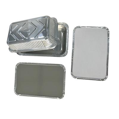 China Carry Out Food Container 1000ml Disposable Aluminum Foil Baking Pan with Paper Lid for sale