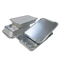 China Carry Out Food Container 1000ml Disposable Aluminum Foil Baking Pan with Paper Lid for sale