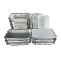 China Carry Out Food Container 1000ml Disposable Aluminum Foil Baking Pan with Paper Lid for sale