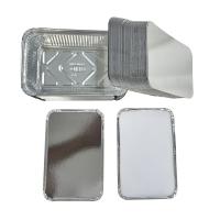 China Carry Out Food Container 1000ml Disposable Aluminum Foil Baking Pan with Paper Lid for sale