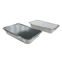 China Carry Out Food Container 1000ml Disposable Aluminum Foil Baking Pan with Paper Lid for sale