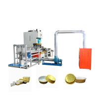 China 1.5KW Full Automatic 3 Compartment Laminated Airline Sealable Disposable Food Aluminum Foil Container Making Equipment for sale