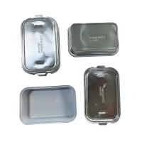 China High Temperature Rectangular Airline Food Tray Gold Disposable Aluminium Foil Containers With Lid for sale