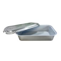 China Silver Aluminum Pans For Food Takeaway Aluminum Foil Tray Container With Lids for sale