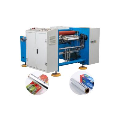 China High Speed Semi Automatic Cling Film Aluminum Foil Roll Rewinding Machine With 2 Shafts for sale