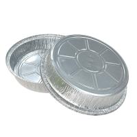China Custom Fast Food Aluminum Foil Food Container Disposable Round Baking Tray Foil Pans for sale