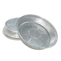 China Custom Fast Food Aluminum Foil Food Container Disposable Round Baking Tray Foil Pans for sale