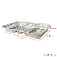 China Food Grade Container 3 Compartment 230*185*35 Rectangle Aluminium Foil Takeaway Lunch Box for sale