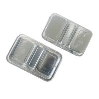 China Food Grade Container 3 Compartment 230*185*35 Rectangle Aluminium Foil Takeaway Lunch Box for sale