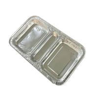 China Food Grade Container 3 Compartment 230*185*35 Rectangle Aluminium Foil Takeaway Lunch Box for sale
