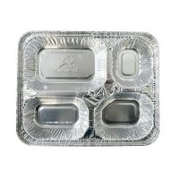 China Golden Advantageous 4 Compartments Disposable Food Container for Takeaway Eco-Friendly for sale