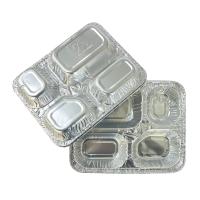 China Golden Advantageous 4 Compartments Disposable Food Container for Takeaway Eco-Friendly for sale