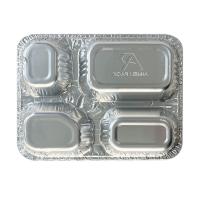 China Golden Advantageous 4 Compartments Disposable Food Container for Takeaway Eco-Friendly for sale