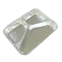China Aluminum To Go Packaging Lunch Box with Customized Disposable 3 Compartment Container for sale
