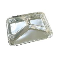 China Aluminum To Go Packaging Lunch Box with Customized Disposable 3 Compartment Container for sale