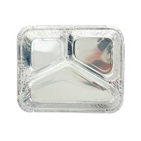 China Aluminum To Go Packaging Lunch Box with Customized Disposable 3 Compartment Container for sale