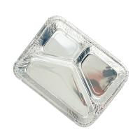 China Aluminum To Go Packaging Lunch Box with Customized Disposable 3 Compartment Container for sale