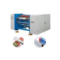 China Food Packaging Semi Automatic Double Station Cling Film Baking Paper Aluminum Foil Roll Rewinding Machine for sale