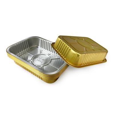 China Aluminum Sealable Smooth Wall Heat Sealing Food Packaging Foil Container Lunch Box for sale