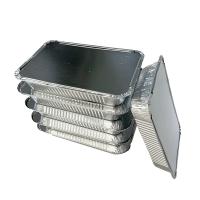 China Food Tray Rectangle 8389 Aluminium Foil Containers With Lids for Food Grade Disposable for sale