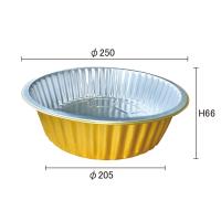 China Food Container Aluminum Foil Round Airline Gold Color Disposable Takeaway Lunch Box for sale