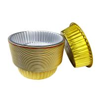 China Food Container Aluminum Foil Round Airline Gold Color Disposable Takeaway Lunch Box for sale