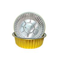 China Food Container Aluminum Foil Round Airline Gold Color Disposable Takeaway Lunch Box for sale