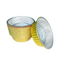 China Food Container Aluminum Foil Round Airline Gold Color Disposable Takeaway Lunch Box for sale