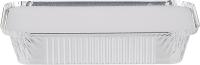 China Food Grade 8011 Disposable Aluminum Foil Food Tray Rectangle 8389 with Paper Lids for sale