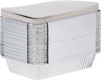 China Cardboard Lid Silver Aluminium Foil Lunch Box for Food Storage and Take Away 890cc for sale
