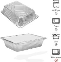 China Cardboard Lid Silver Aluminium Foil Lunch Box for Food Storage and Take Away 890cc for sale